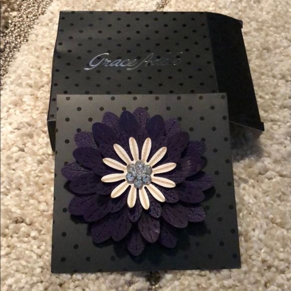 Grace Adele | Accessories | Grace Adele Purple Dahlia Purse Clip On ...